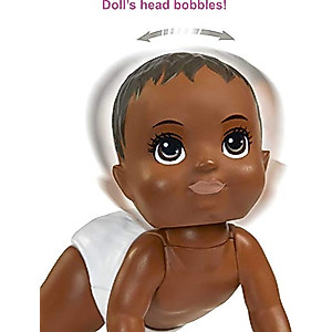 Barbie Skipper Babysitters Inc. Crawling and Playtime Playset with Baby Doll with Bobbling Head and Bottom, Floor Gym, Blanket and 6 Toy Accessories