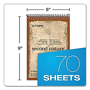 TOPS Second Nature Spiral Steno Books, Recycled, 6 x 9 Inches, Gregg Rule, Tan Cover, 70 Sheets Per Book (74690)