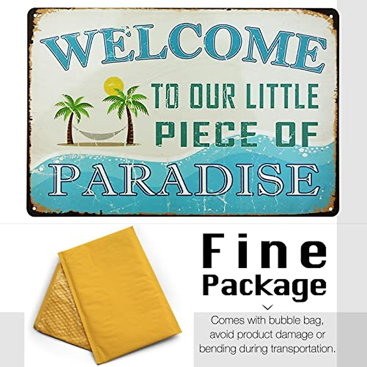 ManRule Welcome Sign - Durable Vintage Metal Decor 12x8 Inches