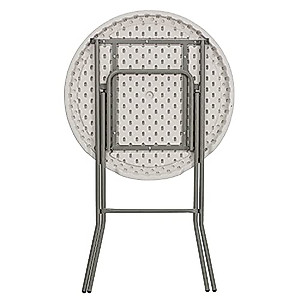 Flash Furniture Kathryn 2.63-Foot Round Granite White Plastic Bar Height Folding Table