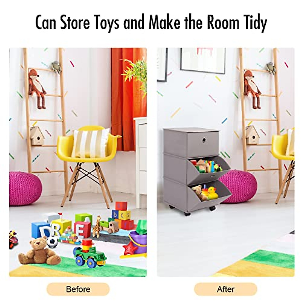 MULISOFT Fabric Dresser with 3 Drawer, Foldable 3 Drawer Storage, Easy Pull Fabric Storage Dresser, Rolling Fabric Storage Drawer for Bedroom, Closet, Entryway, Hallway, Nursery Room, Office