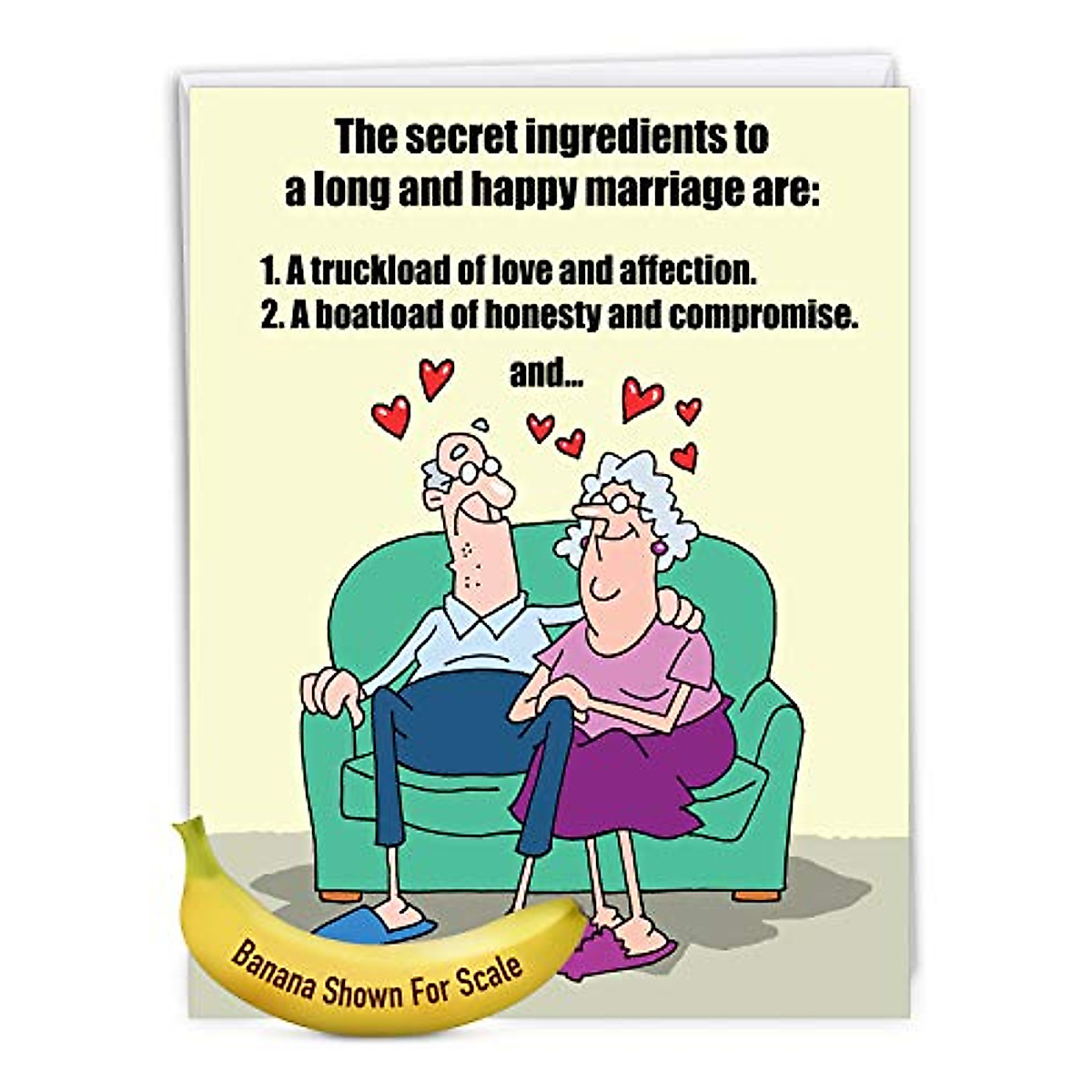 NobleWorks Jumbo Funny Anniversary Greeting Card 8.5 x 11 Inch with Envelope (1 Pack) Large Jumbo Couple, Husband, Wife, Parents Anniversary Congratulations Marriage Secrets J9780