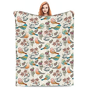 Bird-Blanket Super Soft Throw Blanket for Couch Bed Sofa Cozy Flannel Fuzzy Blanket Plush Throw Blankets for Women Men Gifts Travel Blanket for All Seasons, 40"x30"