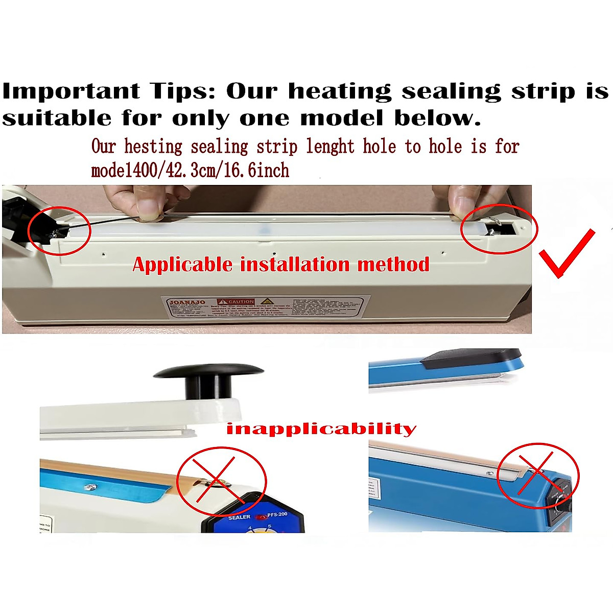 Impulse Sealer Parts 16 Inch Heat Seal Strips Teflon Tapes Sealer Replacement Element Grip Impulse Sealer Heating Element Service Spare Repair Kit-6 Pack