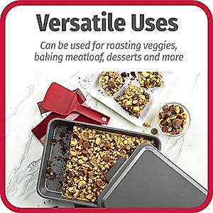 GoodCook Everyday 9" x 13" Nonstick Steel Oblong Cake Baking Pan with Metal Lid, Gray