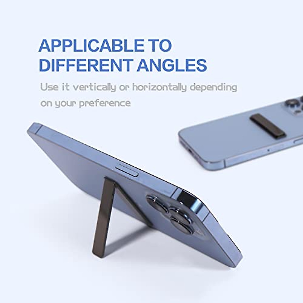 2 PCS Foldable Cell Phone Kickstand for Desk,360°Rotation Adjustable Cellphone Ring Holder Finger Kickstand Compatible with Most Smartphones Tablets(Gun Black)