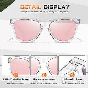 DANAMY Sunglasses Womens Polarized Sunglasses for Women Trendy Designer Mirrored Sunglasses UV400 Protection Sun Glasses