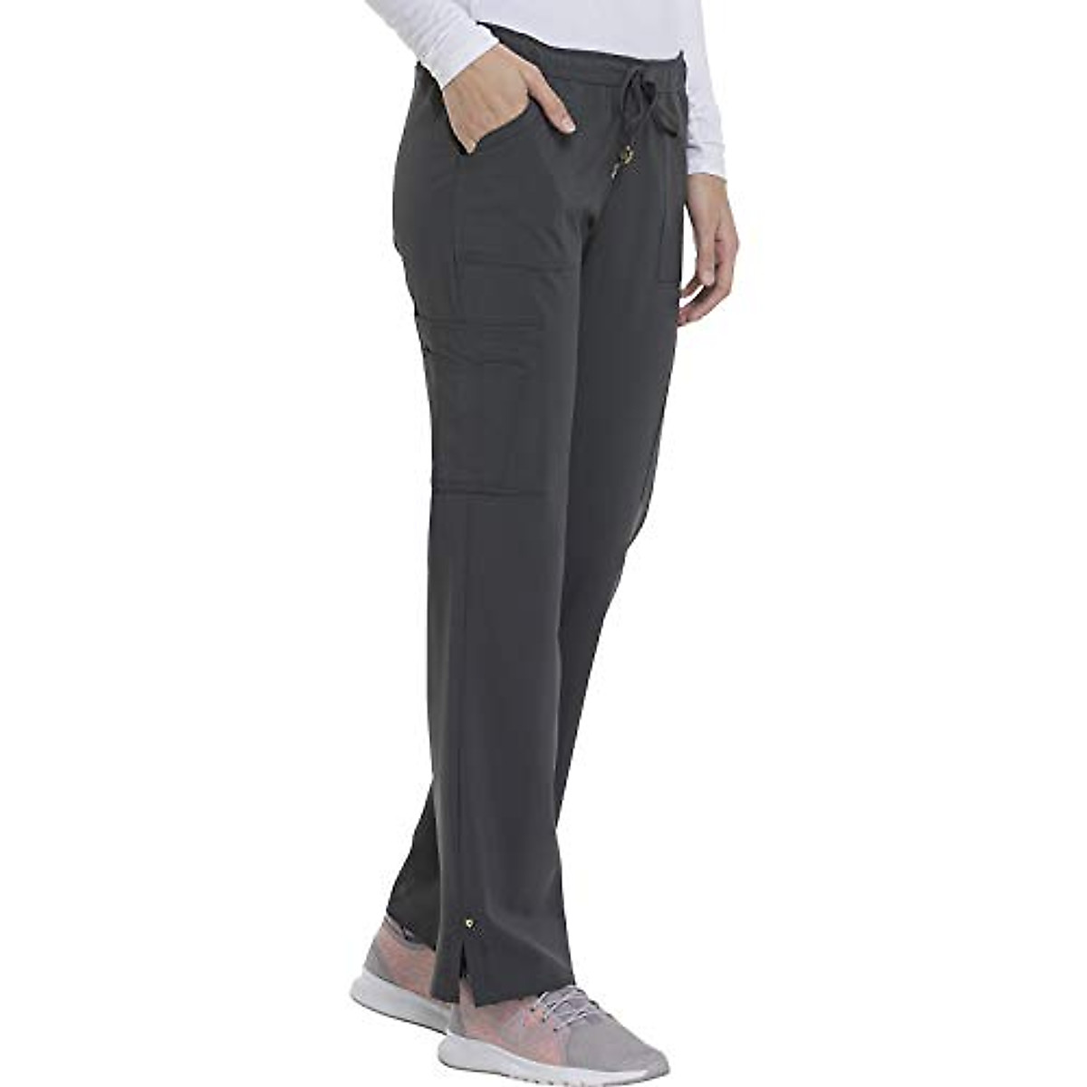 HeartSoul Women Scrubs Pant Low Rise Drawstring HS025, M, Pewter