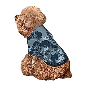 Small Pet Sweaters with Hat Navy-Blue-Camo-Spray Cat Puppy Hoodie Pet Hooded Coat Xx-Large