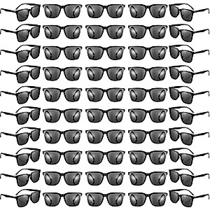 Umigy 50 Pack Sunglasses Bulk Neon Vintage Retro Sunglasses Party Sunglasses Classic Shades Eyewear for Adult Party Favors(Black)