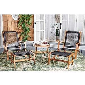 SAFAVIEH Outdoor Collection Chantelle Natural/Black Woven 5-Piece Patio Set