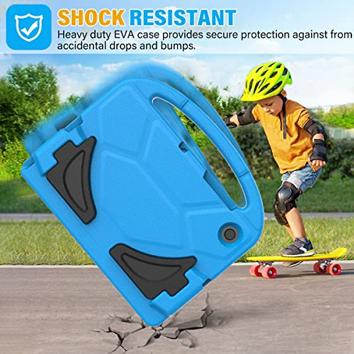 SUPLIK Kids Case for Samsung Galaxy Tab A8 10.5 inch 2022, Galaxy Tab A8 10.5" Case with Screen Protector, Shockproof Handle Stand Protective Cover for Tab A8 10.5 Tablet (SM-X200/X205/X207), Blue