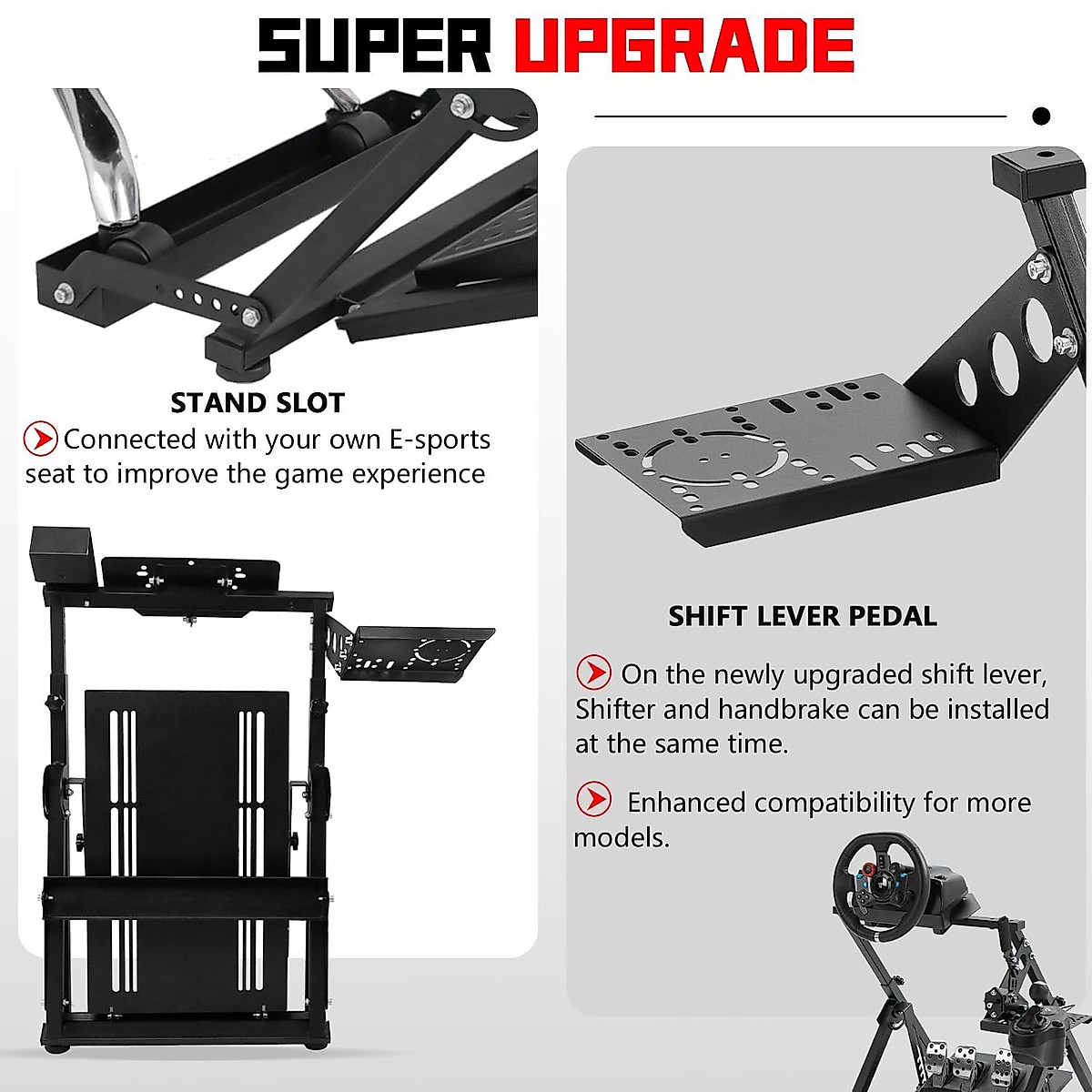 Dardoo X Frame Racing Wheel Stand Foldable Fit for Logitech G25, G27, G29, G920 Thrustmaster T300RS GT Adjustable Racing Simulator Steering,NOT Included Wheel Pedal Handbrake and Shifter