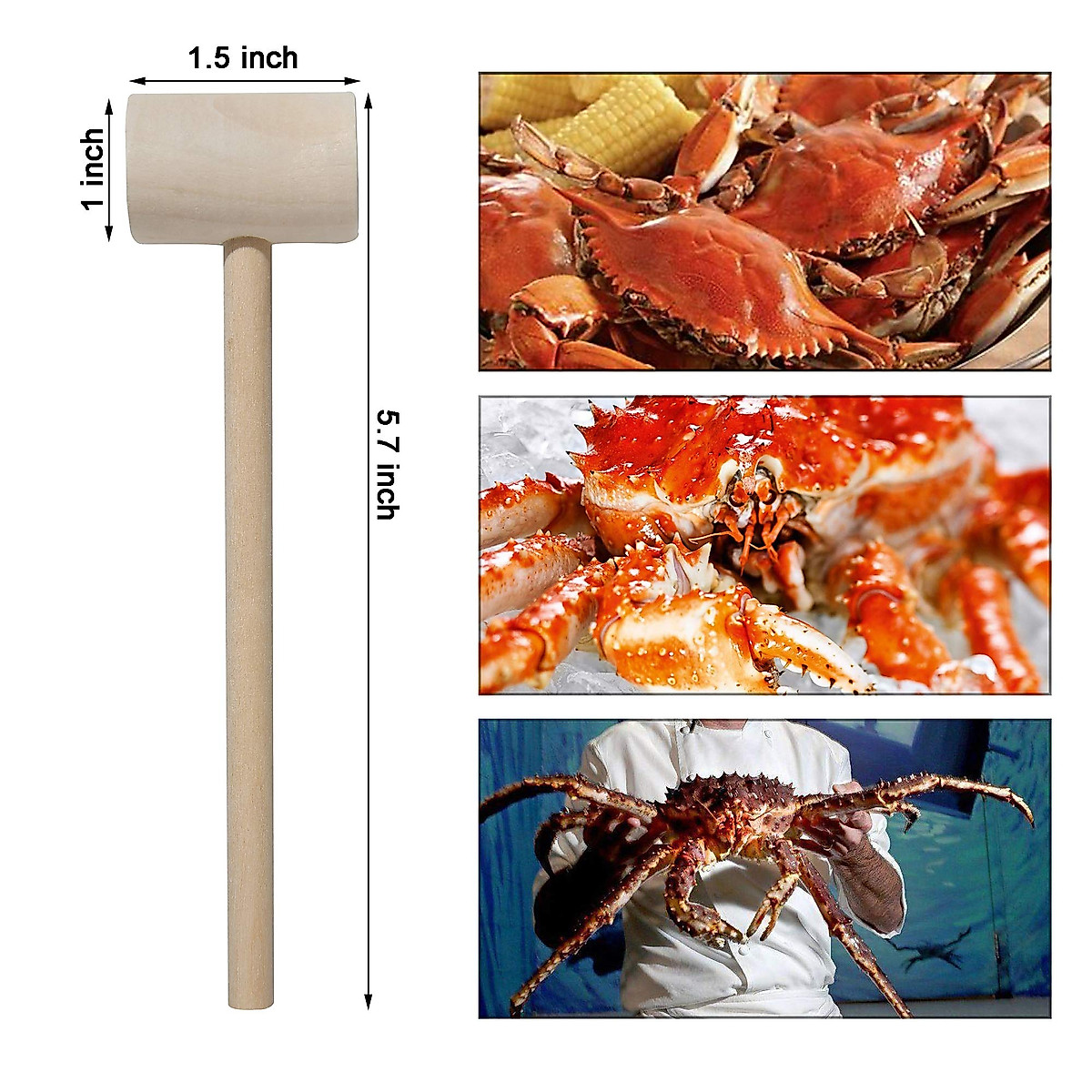 18 Pieces Wooden Hammers, Cute Mini Hammers for Crafts and Breakable Heart Chocolate