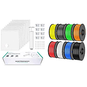 3D Printer Filament Vacuum Storage Kits and 3D Printer ABS Filament Bundle, Remove Moisture from Damp Filaments, Spool Storage Sealing Bags Kits, 32 * 34CM(12.59 * 13.38inch)
