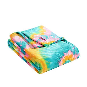 Betsey Johnson | Fleece Collection | Blanket - Ultra Soft & Cozy Plush Fleece, Lightweight & Warm, Perfect for Bed or Couch, King, Tie Dye Love