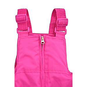 Arctic Quest Toddler Girls Metallic Rainbow Heart Print Snowsuit Fleece Lined Hooded Jacket and Bib Set, Navy Blue & Pink, 5/6