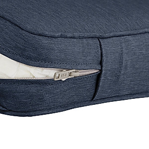 Classic Accessories Montlake Water-Resistant 41 x 18 x 3 Inch Outdoor Bench/Settee Cushion Slip Cover, Patio Furniture Swing Cushion Cover, Heather Indigo Blue, Patio Furniture Cushion Covers