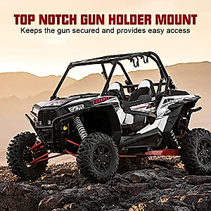 SUNPIE UTV Gun Rack, Upgrade Rubber Strap for 1.5 1.75 1.875 2inch Round Roll Bar Mount Holder Compatible with Polaris Ranger RZR General Can am Maverick X3 Defender Honda Pioneer Talon Kawasaki