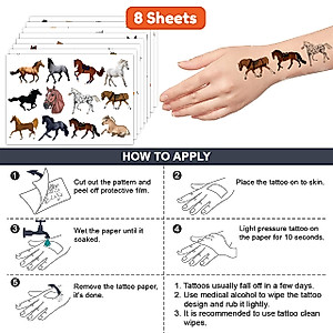 Horse Temporary Tattoos for Kids Birthday Party Supplies Favors 96PCS Tattoos Stickers Super Cute Gifts Party Decorations Girls Boys Classroom School Prizes Themed
