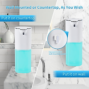 Hand Sensor Soap Dispenser, Wisekoti P9 Hands Free Foaming Soap Dispenser, Rechargeable, Motion Sensor Automatic Foam Soap Dispenser Touchless for Kitchen & Bathroom, Handless Soap Dispenser
