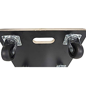 Vestil HDOS-SQ-1616-400 Hardwood Dolly-Square Deck, 400# Capacity, 16x16, Black