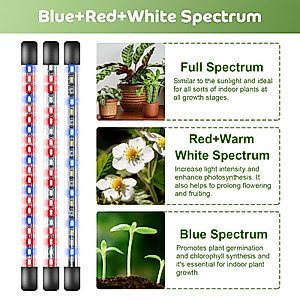 Shyineyou Grows Lights for Indoor Plants Full Spectrum, Plant Light for Indoor Plant with 3/9/12H Timer, 3 Switch Modes, Dimmable Plant Grow Light