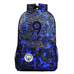 Duuloon Football Fans Knapsack Soccer Stars Casual Daypacks Wear Resistant Canvas Student Book Bag for Teens