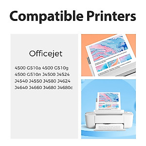 OA100 Remanufactured Ink Cartridges Replacement for HP 901XL 901 XL for OfficeJet J4680 J4580 J4680c J4550 J4524 J4540 J4500 J4660 J4640 4500 G510n G510g (Black Tri-Color, 2-Pack)
