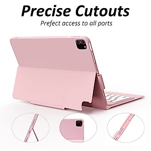 Dolpking Rechargeable Smart Keyboard Case for New iPad 9th Generation 2021/8th Gen 2020/7th Gen 2019 10.2, iPad Pro 10.5 2017/iPad Air 3rd Gen 10.5 2019, iPad Case Keyboard & Pencil Loop (Pink)