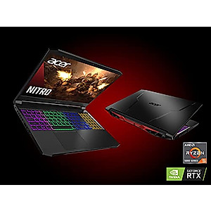 Acer Nitro 5 AN515-45-R21A Gaming Laptop, AMD Ryzen 5 5600H Hexa-Core Processor | NVIDIA GeForce RTX 3060 GPU | 15.6" FHD 144Hz IPS Display | 16GB DDR4 | 512GB NVMe SSD | WiFi 6 | RGB Keyboard