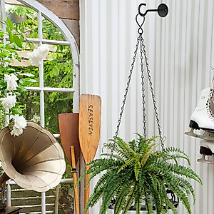 lanccona 3 PCS Plant Hanger Indoor Outdoor, Moon Phase Hanging Plant Holder with 3 Hooks, Hanging Plant Shelf for Boho Home Decor, Black (POTS NOT Included)