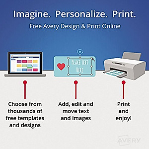 Avery 8 Tab Unpunched Dividers for Use with Any Binding System, Easy Print & Apply Clear Label Strip, Index Maker Customizable White Tabs, 25 Sets (11444)