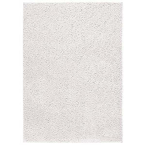 Safavieh Tahoe Shag Collection 8' x 10' Silver THO670G Solid Non-Shedding 1.2-inch Thick Area Rug