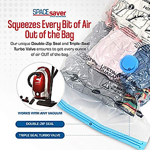 Variety 4 Pack | Spacesaver Vacuum Storage Bags Save 80% on Clothes Storage Space - Vacuum Sealer Bags for Comforters, Blankets, Bedding, Clothing - Compression Seal for Closet Storage - Pump for Travel (2 Large and 2 Jumbo bags)