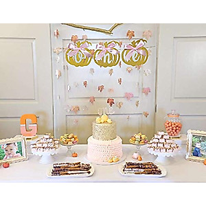 Pumpkin 1st First Birthday Decoration Set, Glitter Pumpkin One High Chair Banner, Little Pumpkin First Birthday Banner for Kids Girls Boys First Pumpkin Theme Birthday Decorations