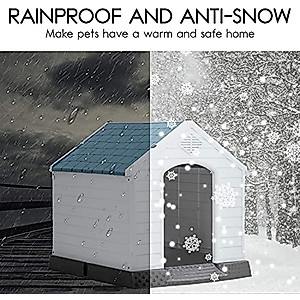 Dog House Doghouse House for Large Dog House Dog Houses for Large Dogs Outside Small Dog House Pet House Outdoor Dog House All Weather Dog House W/Base Support for Winter Durable House