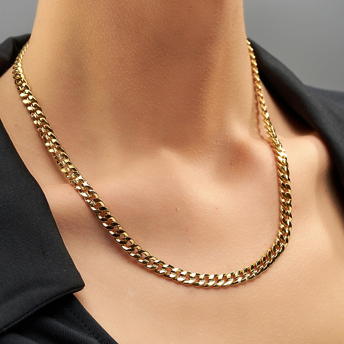 LIFETIME JEWELRY 6mm Cuban Link Chain Necklace 24k Gold Plated for Men and Women (6mm & 9.5mm) (20 inches, 6mm, Gold)