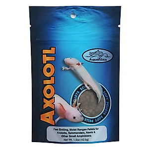 Invert Aquatics Soft Pellets for Axolotls - Moist Sinking Diet for Axolotl, Newts, Salamanders & Other Small Amphibians (1.5 oz (42.5g))