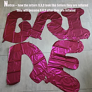 Bride Balloons Burgundy Rose Gold Giant Helium Foil Balloons, 32 inches (Burgundy)