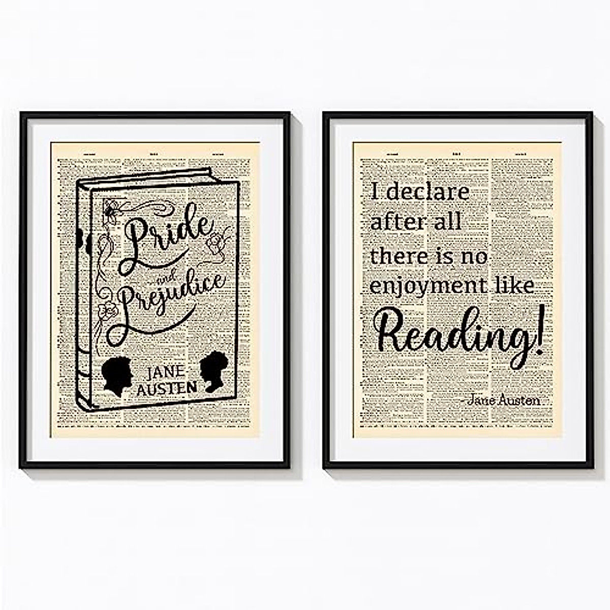 Pride and Prejudice Quotes on Upcycled Vintage Dictionary Art Print Quotes and Sayings Print - UNFRAMED 9 X 12 inches Gift For Pride and Prejudice Fans
