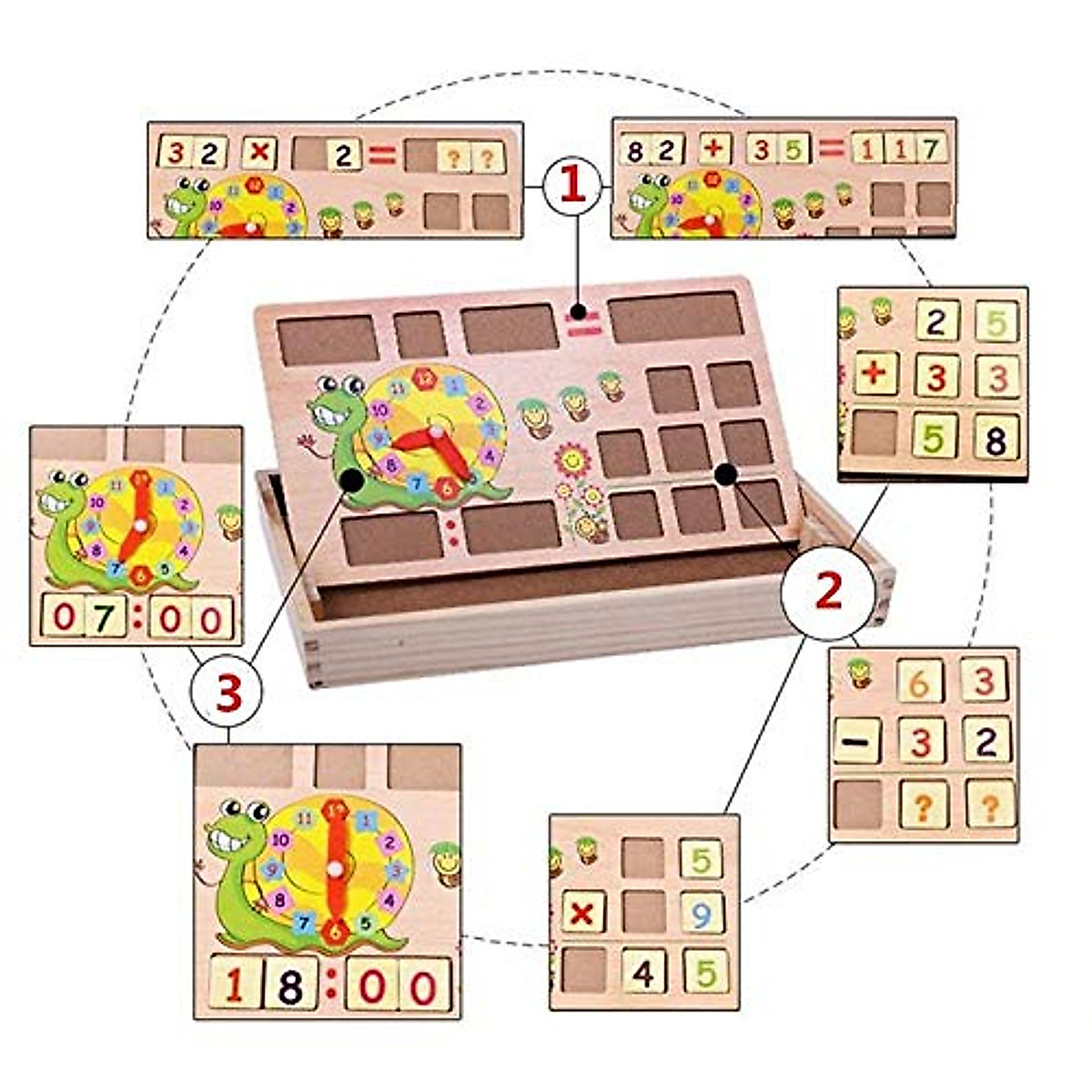 DANNI Montessori Baby Math Teaching Aids Multifunctional Math Operation and Drawing Box Learning Preschool Early Childhood Educational Toys