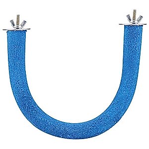 Parrot Pet Bird Rough-surfaced Wooden Perch Stand Rack Cage Toy for Beak Paw Grinding for Pet Parrot Macaw African Greys Budgies Accessories Stands(Blue)