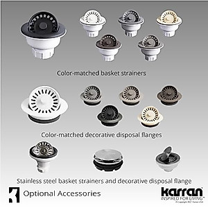 Karran QT-820 Top Mount 25 in. Single Bowl Quartz Kitchen Sink in White