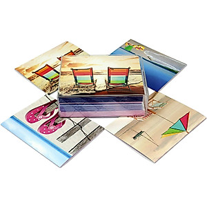 Small World Greetings Beach Note Cards 24 Count - Blank Inside with Envelopes - A2 Size (5.5" x 4.25") - Perfect All Occasion Beach Stationery for Thank You, Birthday, and More