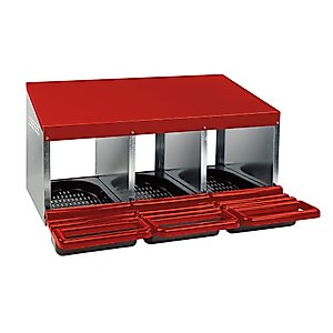 Little Giant® Galvanized Nesting Box with Plastic Basket | Chicken Coop | Chicken Nesting Box | Heavy Duty | Triple