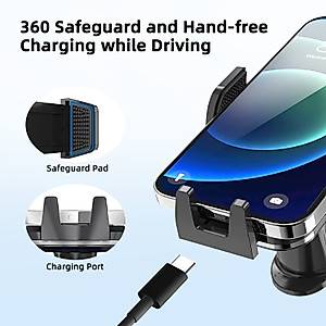 Uniwit Car Air Vent Phone Mount,Metal Steel Hook,Ultra Stable & Secure,Easy Operation,360°Rotation,Case Friendly,Compatible for All iPhone Series and Other 4-7 Inches Cellphone.