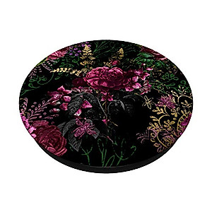 Gothic Floral Dark Peony Rose Flower PopSockets Swappable PopGrip
