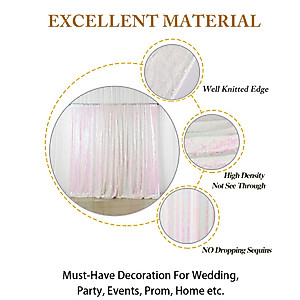 ShinyBeauty Sequin Backdrop Curtain 5FTx7FT Iridescent White Sequin Photo Booth Backdrop Window Curtain DIY Wedding Backdrop Shimmer Backdrop Baby Shower Backdrop Grad Party Birthday Backdrop