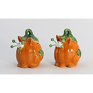 Fine Ceramic Whisker Cat Salt & Pepper Shakers Set by Amy Lacombe, 2-7/8" H